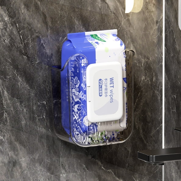Kitchen Wipes Storage Box, 2024 New No Punching Wall-Mounted Tissue ...