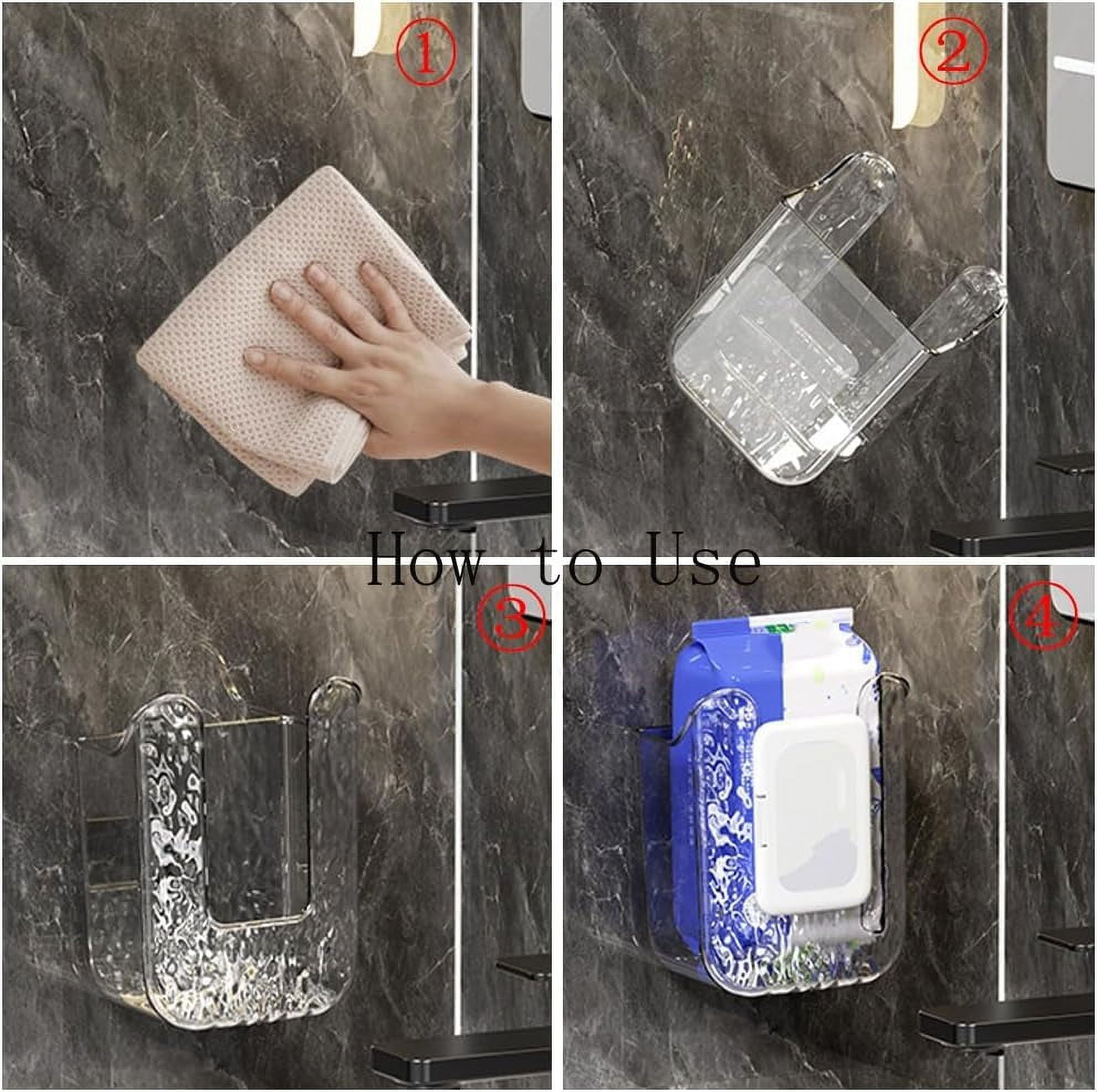 Kitchen Wipes Storage Box, 2024 New No Punching Wall-Mounted Tissue ...