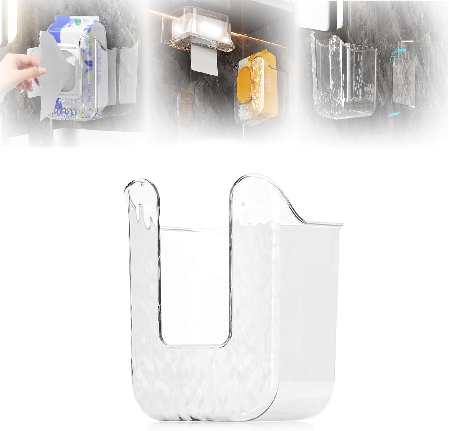 Kitchen Wipes Storage Box, DIY Wall Mounted Tissue Box Holder, Wall ...