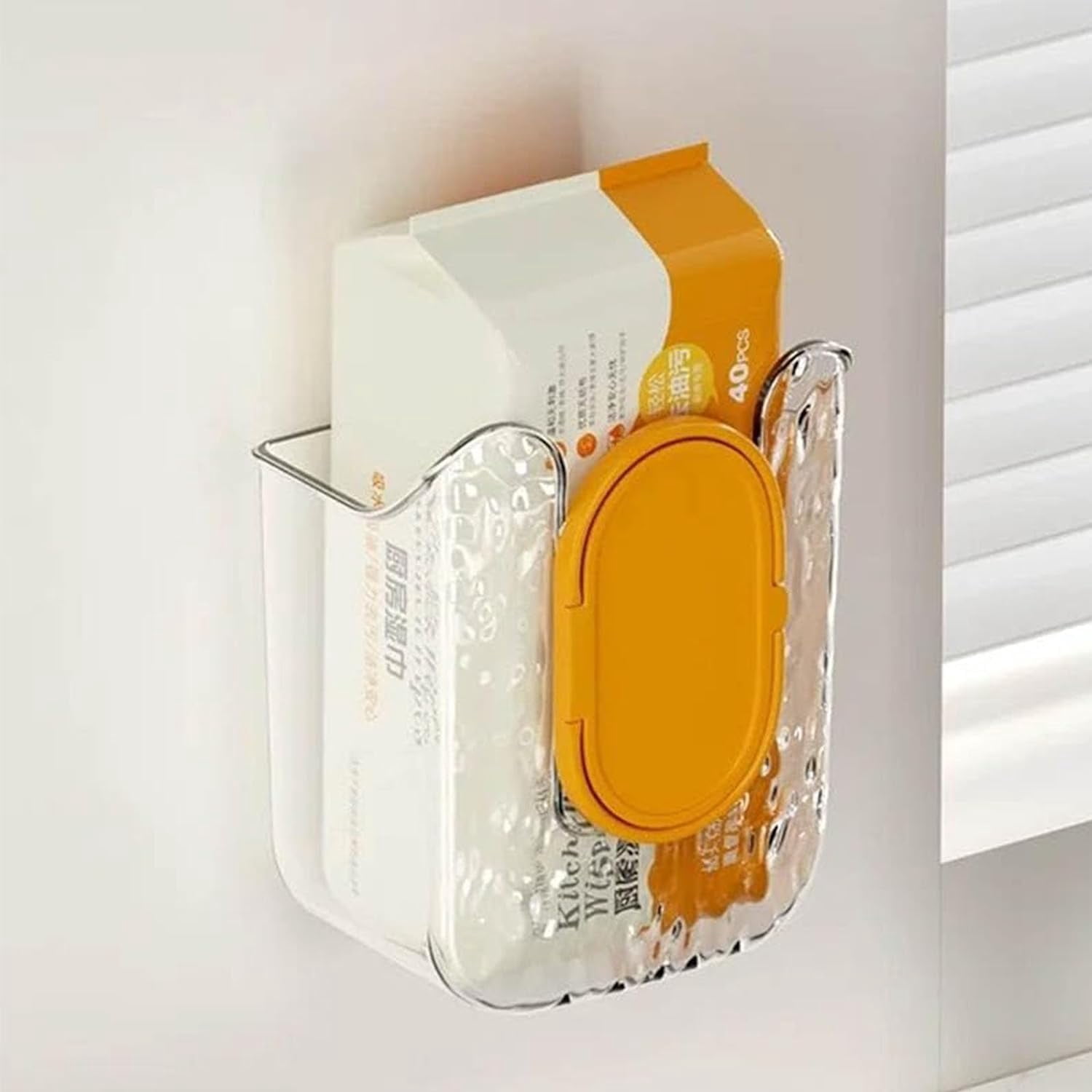 Kitchen Wipes Storage Box Wall Mounted Tissue Box Holder No Punching ...