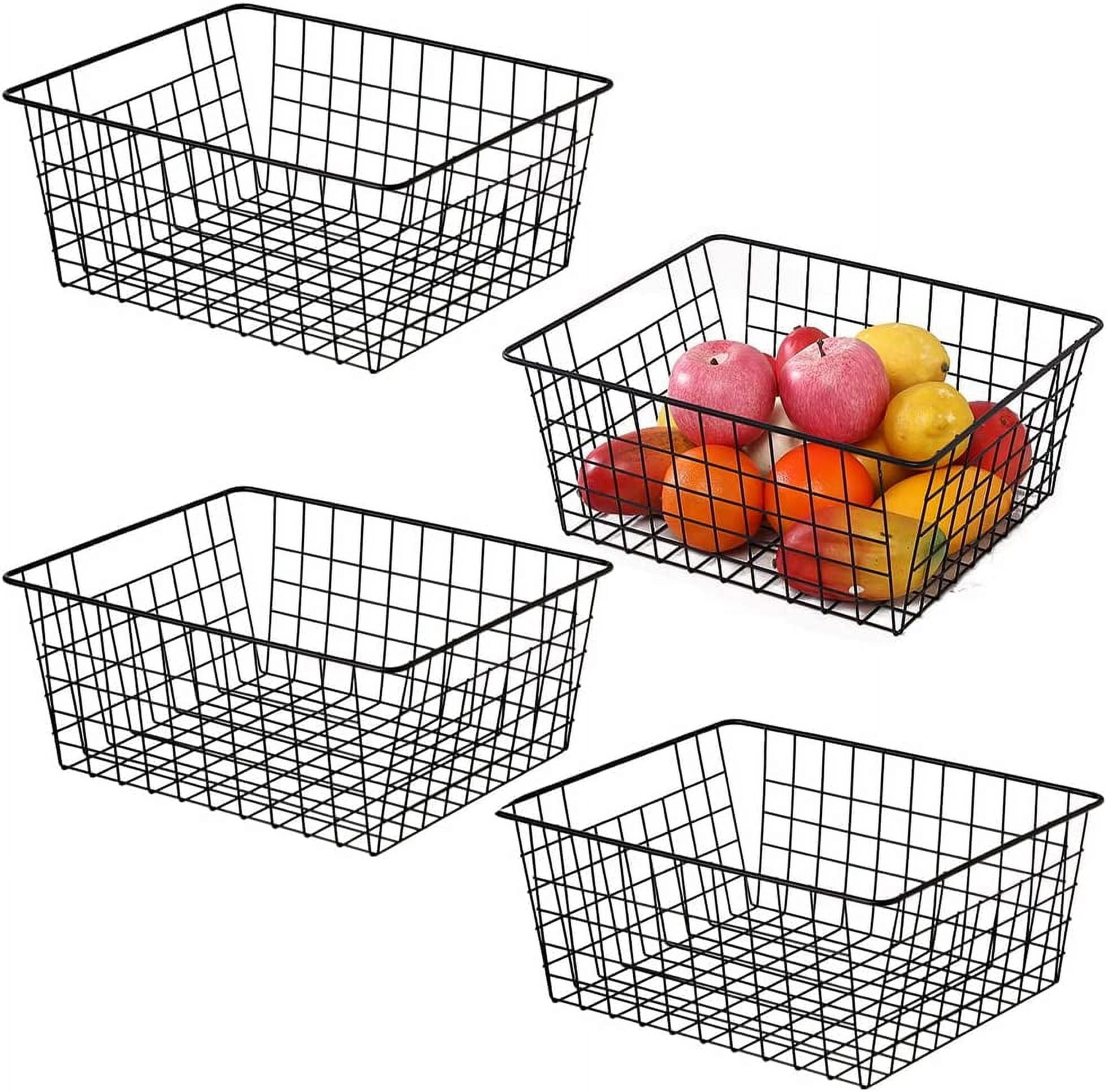 Kitchen Wire Baskets Farmhouse Decor Metal Food Storage Organizer ...
