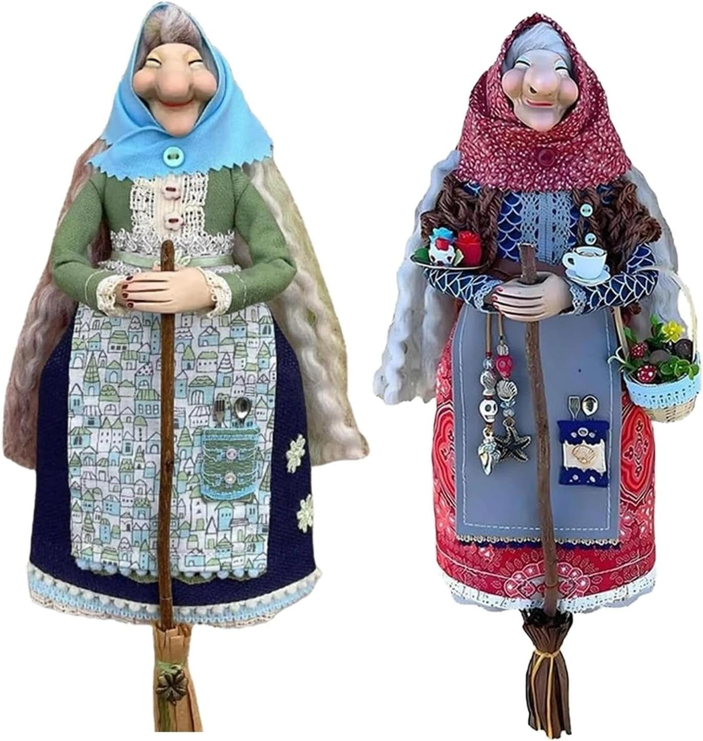 Kitchen Witch Doll，Handmade 7'' Good Luck Charm Witches for Kitchens ...