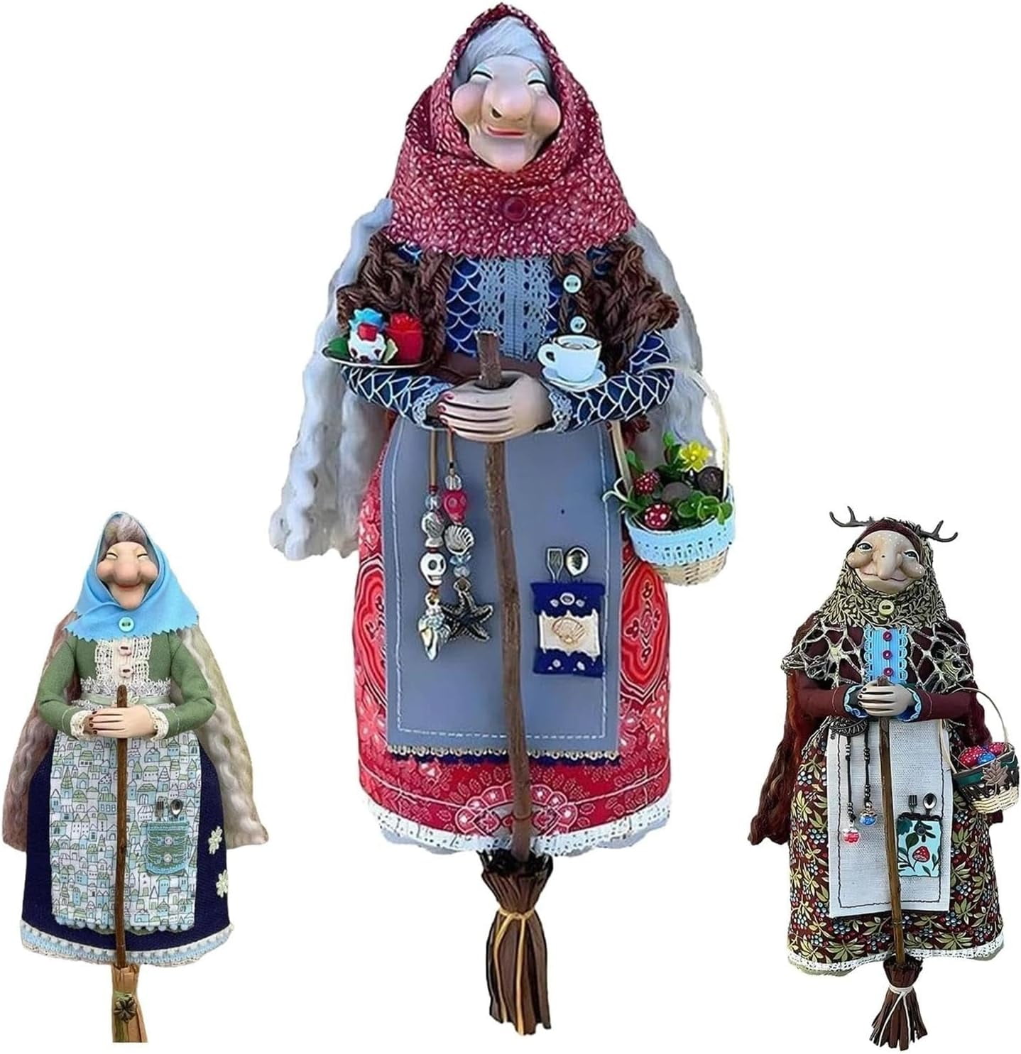 Kitchen Witch Doll，Handmade 10'' Good Luck Charm Witches for Kitchens ...