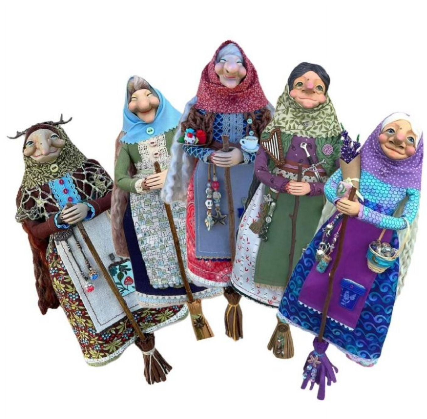 Kitchen Witch Doll，Handmade 7'' Good Luck Charm Witches for Kitchens ...