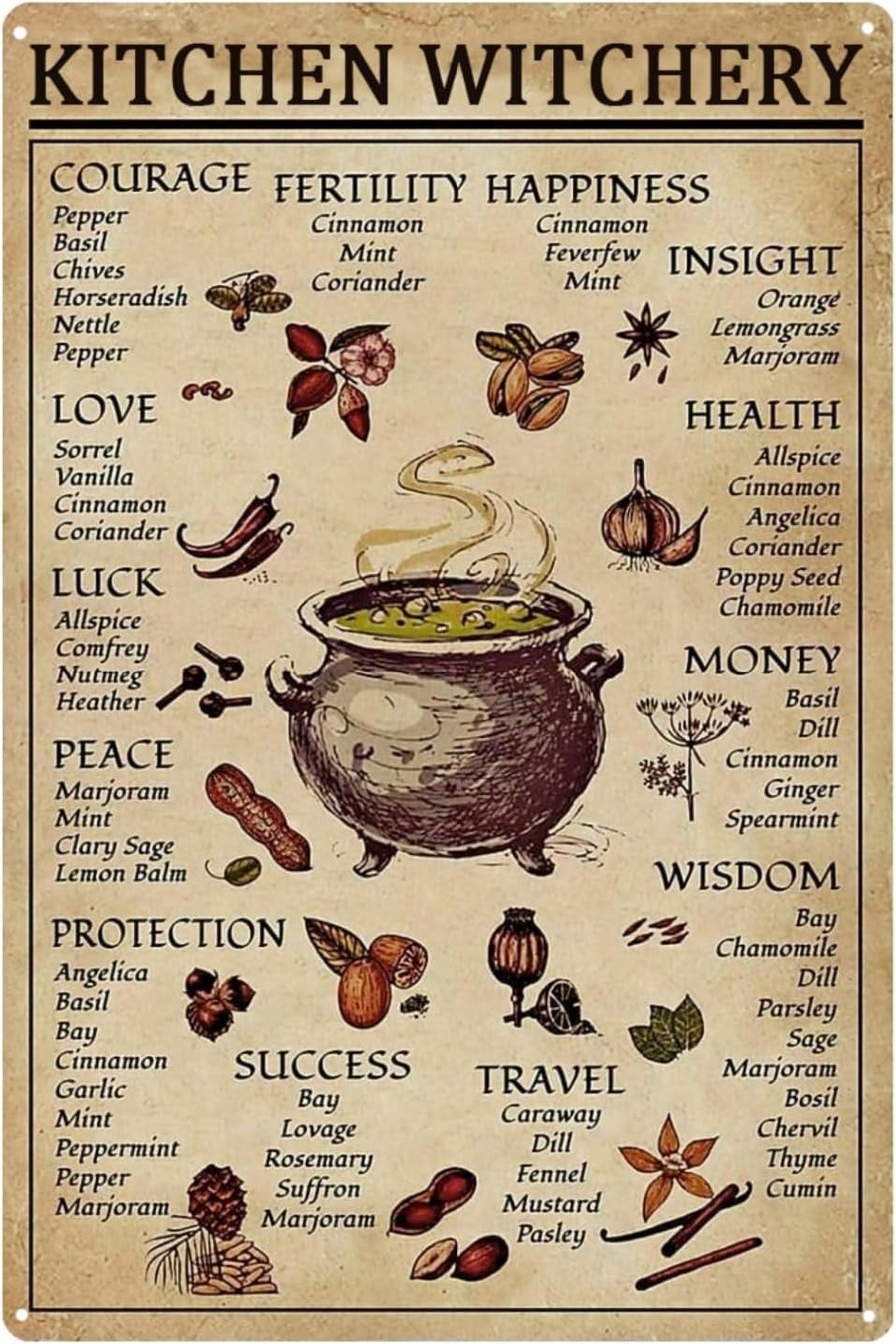 Kitchen Witchery Decor Vintage Metal Tin Sign Kitchen Witchery Signs ...