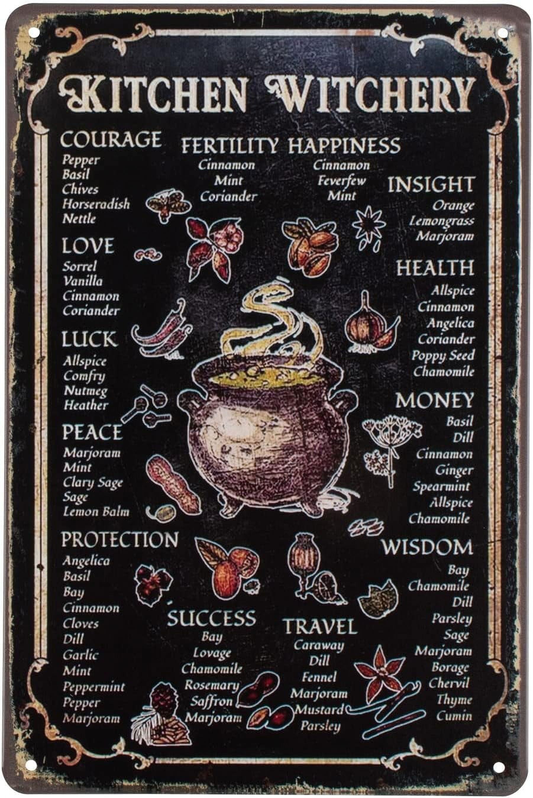 Kitchen Witchery Metal Decor Rustic Antique Decorations Witches Magic ...