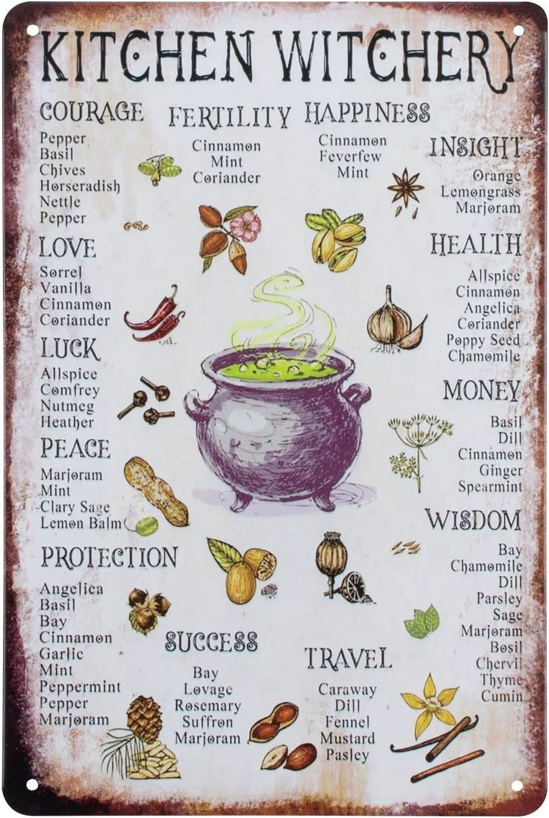 Kitchen Witchery Metal Decor Rustic Antique Decorations Witches Magic ...