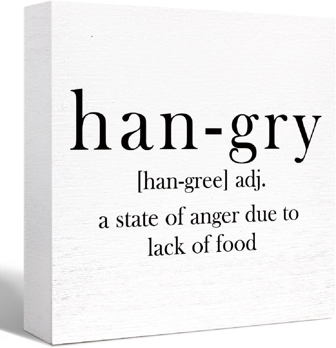 Kitchen Wood Box Signs,Hangry Definition Black and White Minimalist ...