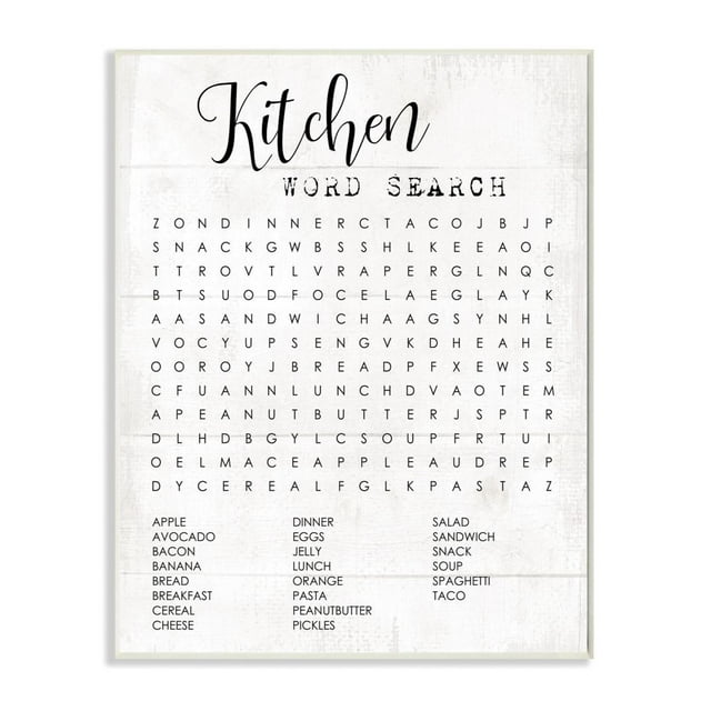 Daphne Polselli Kitchen Word Search Design Wall Plaque Art - Walmart.com