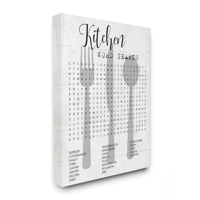 Kitchen Word Search Fun Family Word Design Super Oversized Stretched ...
