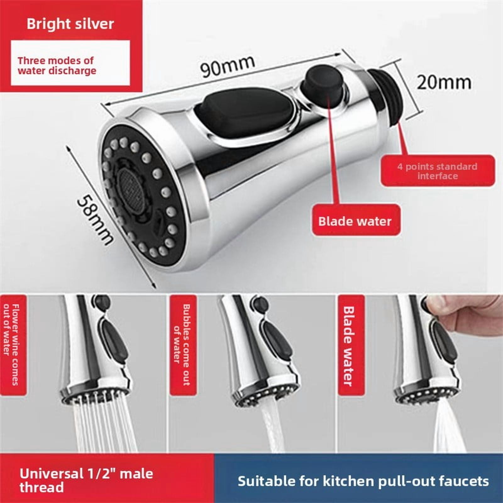 Kitchen basin pull-out faucet nozzle pull-out kitchen showerhead three ...