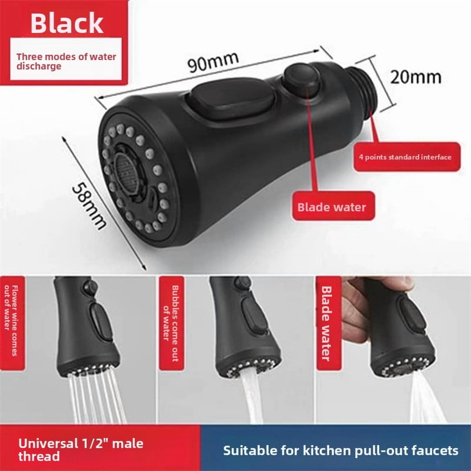 Kitchen basin pull-out faucet nozzle pull-out kitchen showerhead three ...