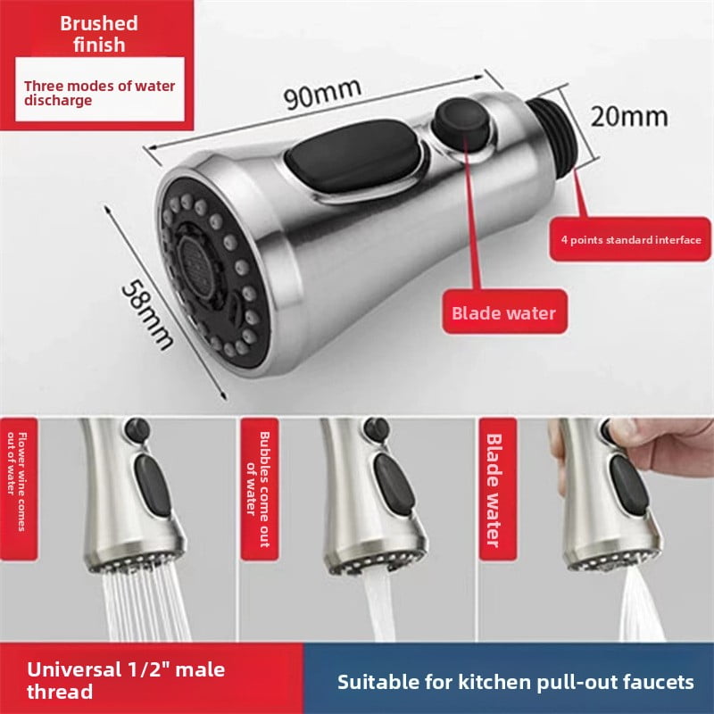Kitchen basin pull-out faucet nozzle pull-out kitchen showerhead three ...