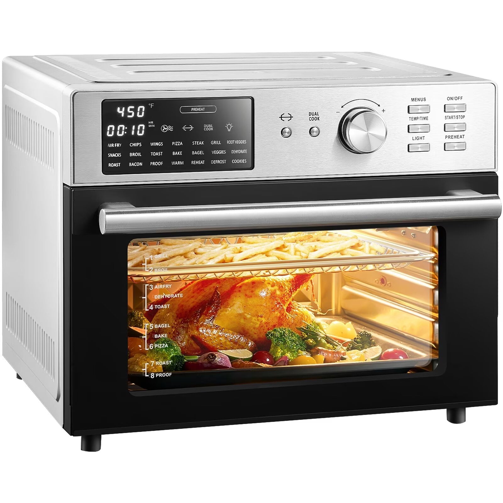 Kitchen in the box 32 QT Extra Large Toaster Oven Air Fryer Combo, 18 ...