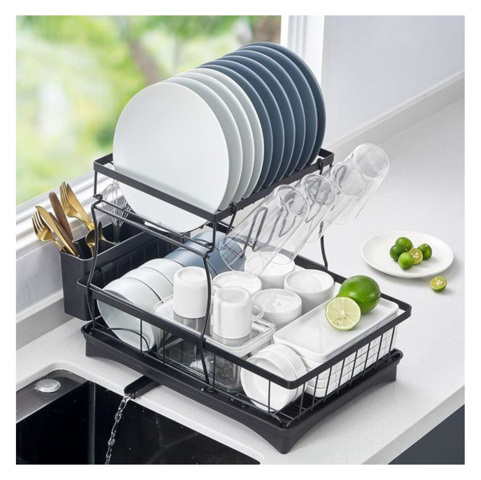 Kitchen counter large utensil drying rack, detachable large capacity ...