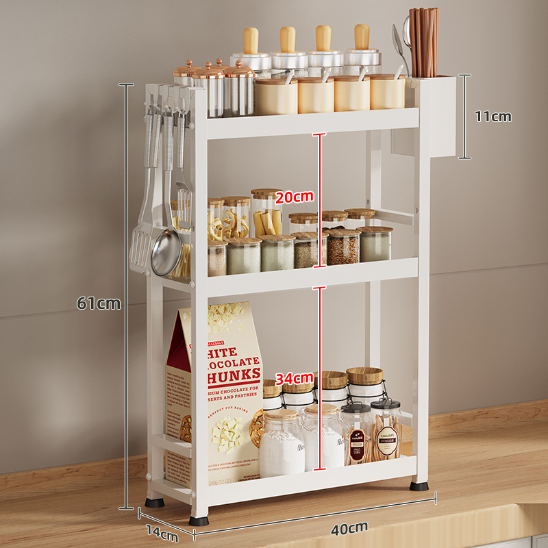 Kitchen countertop shelf small countertop seasoning rack mini narrow ...