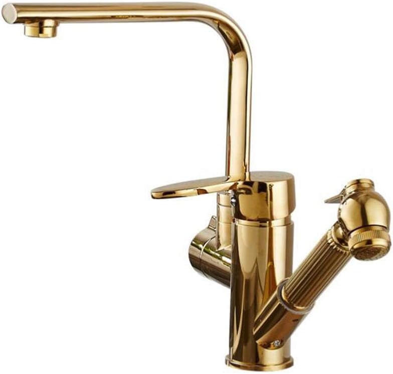 Kitchen faucets with Pull Out Spray Kitchen Mixer faucet Gold Hot and ...