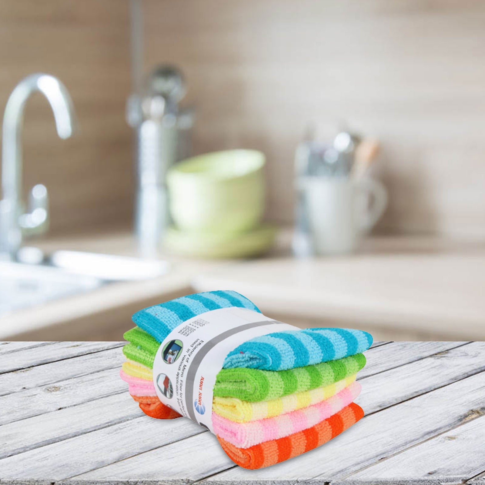 Kitchen Accessories Striped Non Oiled Multifunctional Microfiber Rag ...