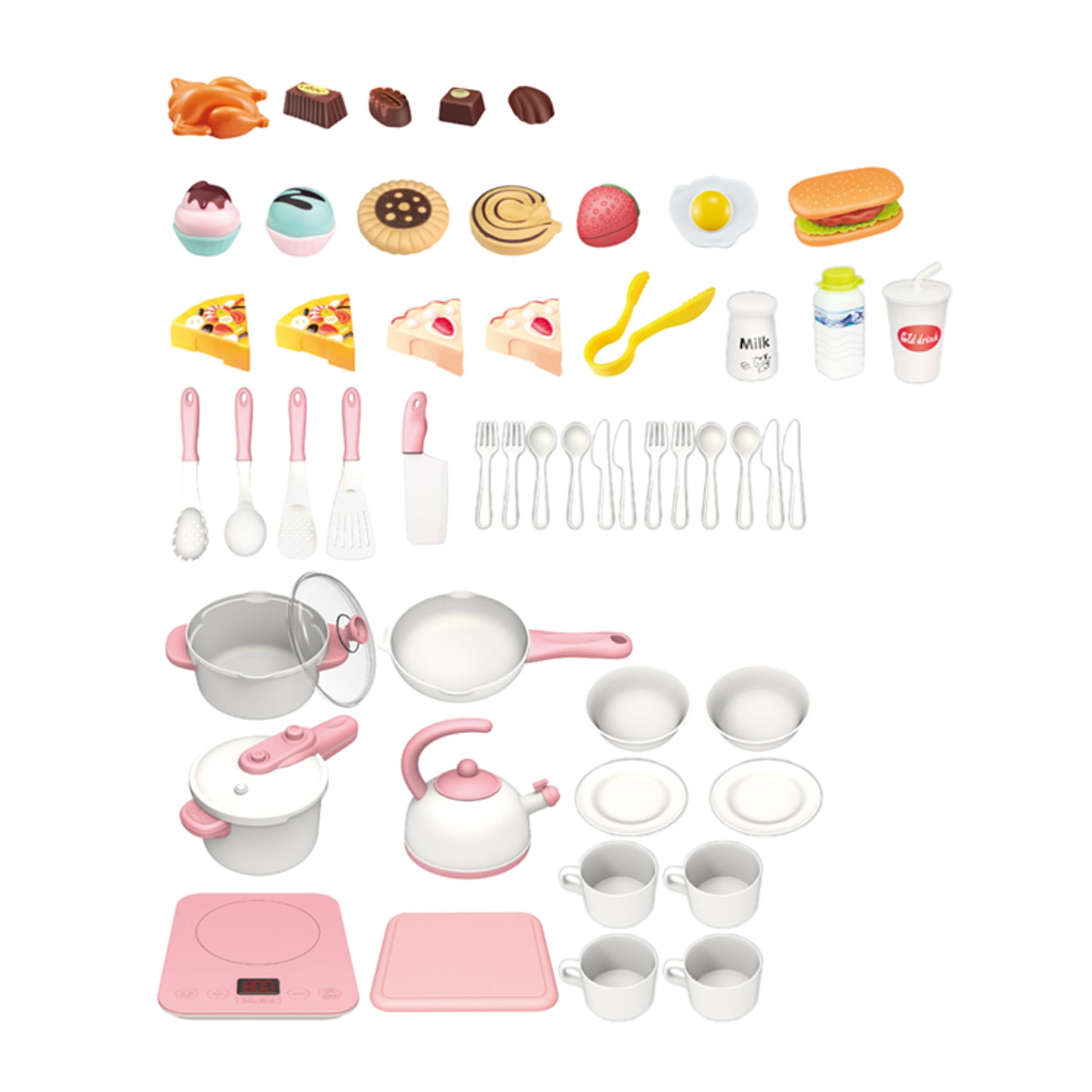 Kitchen set for kids 55 pcs Pretend Play Cook, Sound & Music, for ...