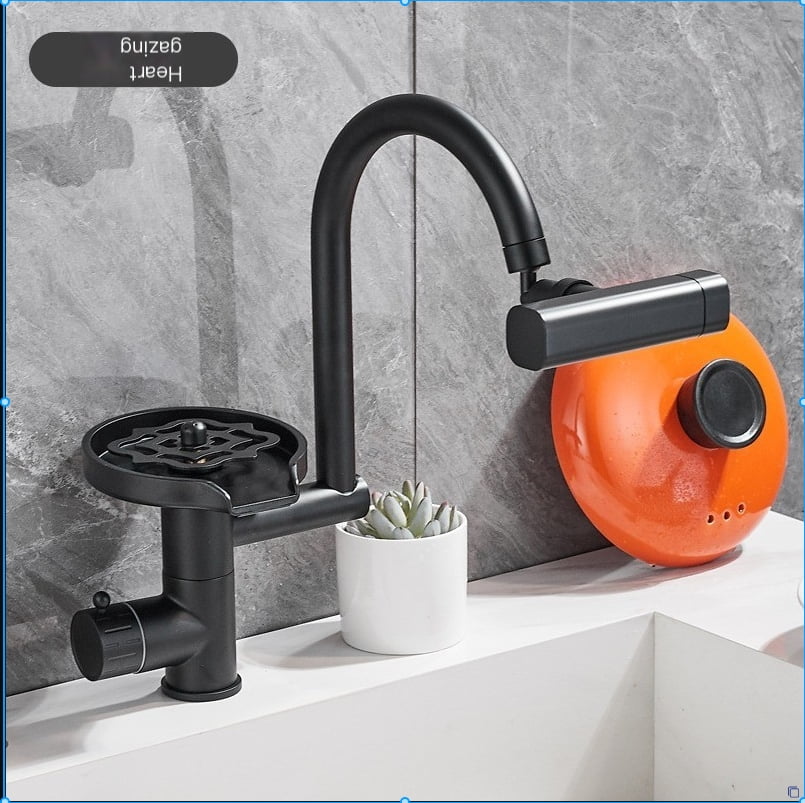 Kitchen sink with cup washer, faucet integrated, high-pressure ...