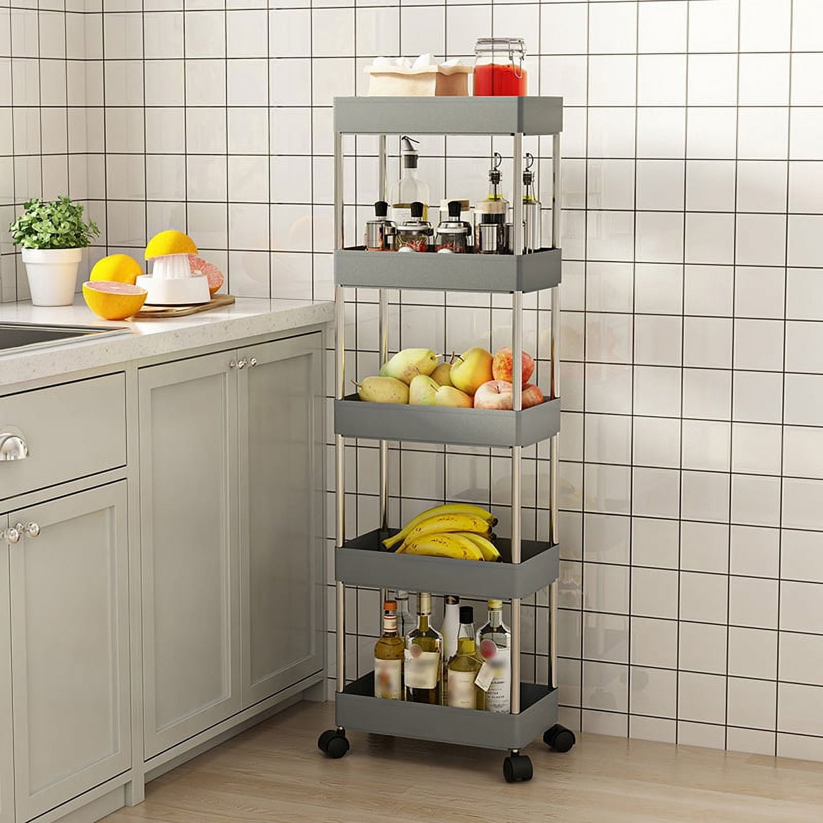 Kitchen storage rack Trolley Organizer Cart With Wheels Kitchen ...