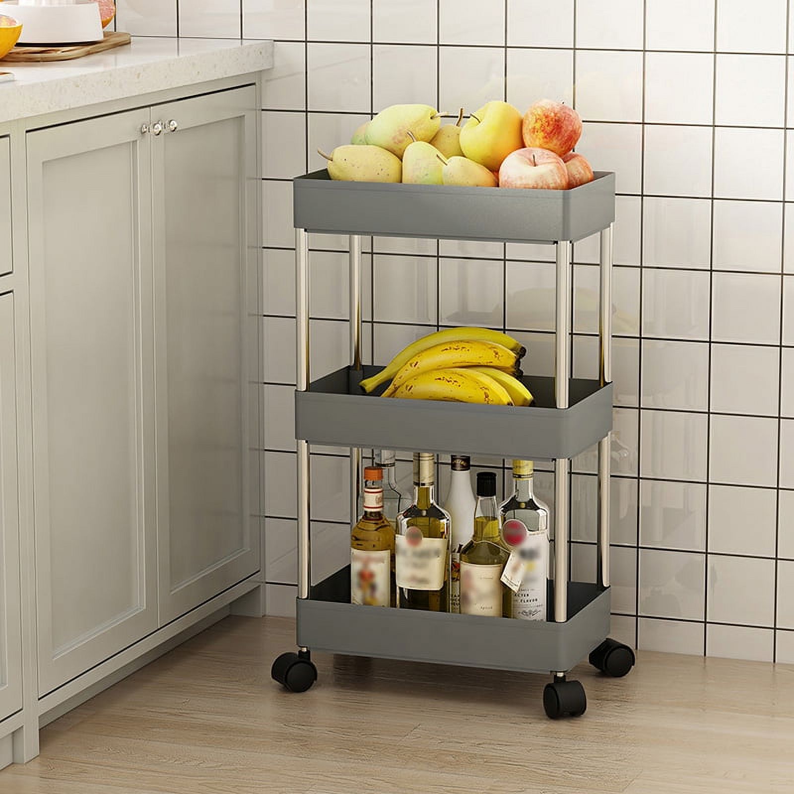 Kitchen storage rack Trolley Organizer Cart With Wheels Kitchen ...