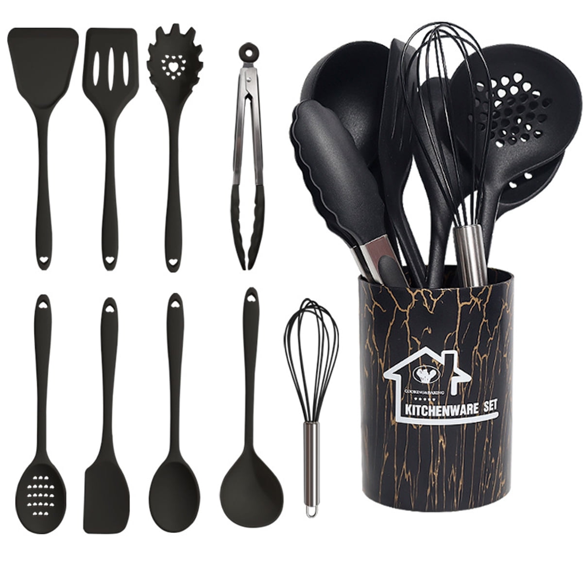 Kitchen utensils set Kitchen silicone utensils spatula set, kitchen ...