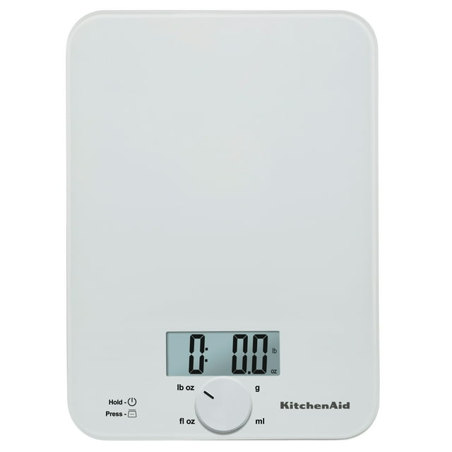 KitchenAid 11lb Digital Glass Top Kitchen and Food Scale Measures ...