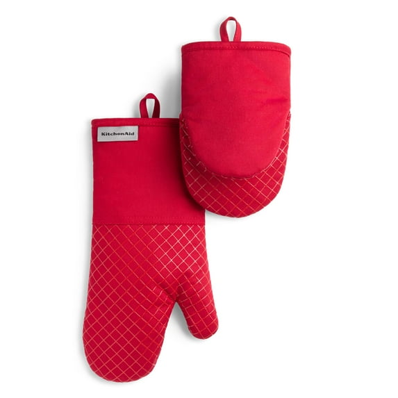 KitchenAid 2 Piece Oven Mitt and Mini Mitt Set, Red, 7"x13" - Walmart.com