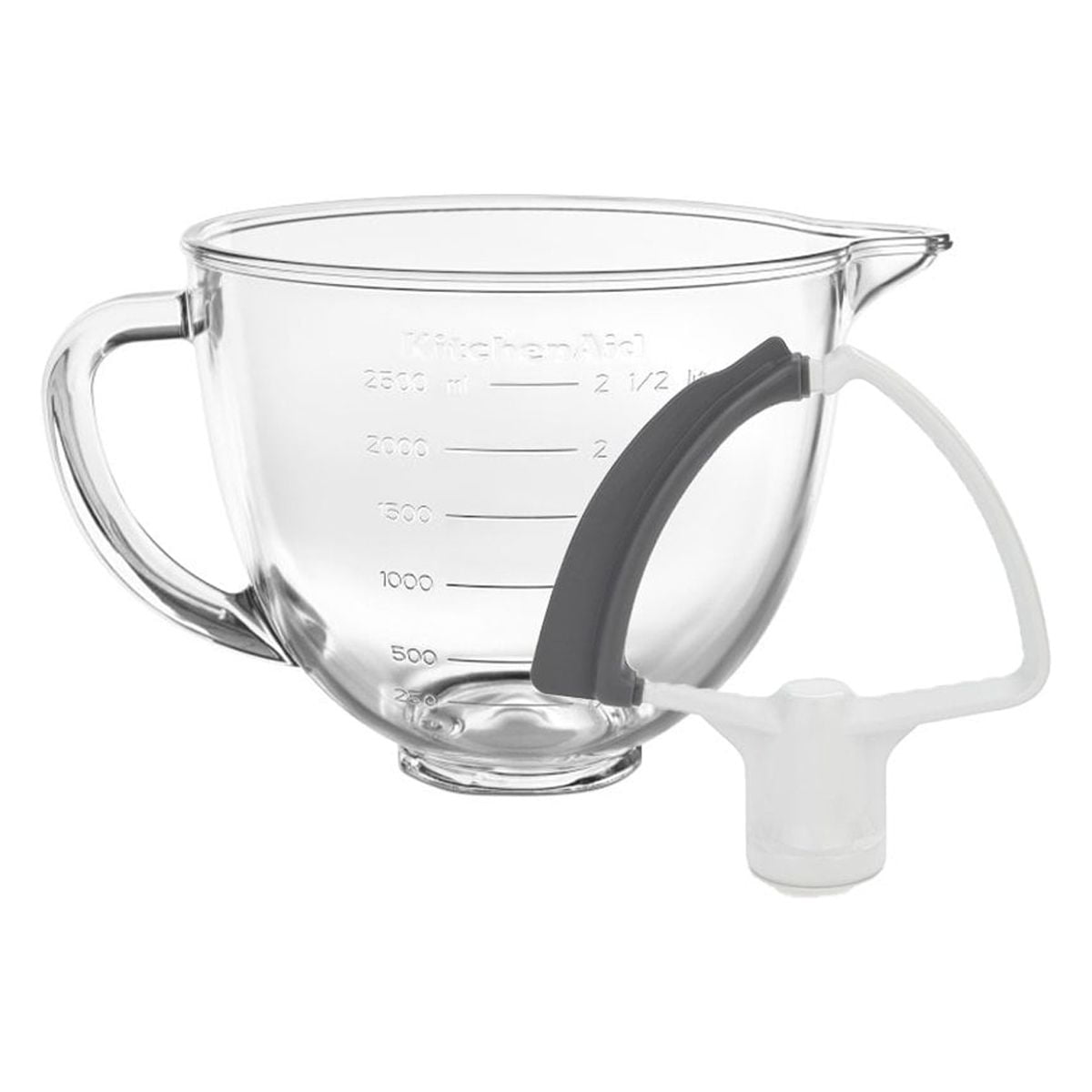 KitchenAid Accessory Set: 3.5QT Glass Bowl + Flex Edge Beater for ...