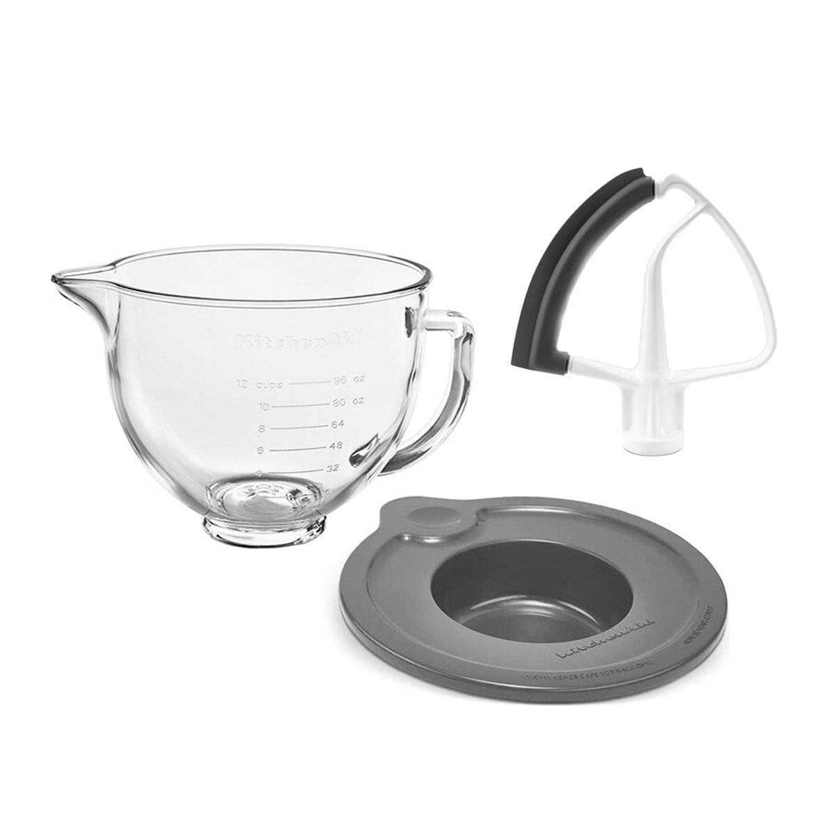 KitchenAid 5-Quart Glass Bowl + Flex Edge Beater | Fits 4.5-Quart & 5 ...