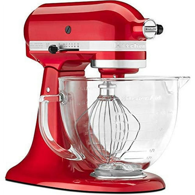 KitchenAid 5-Quart Stand Mixer Glass Bowl Candy Apple Red - Walmart.com