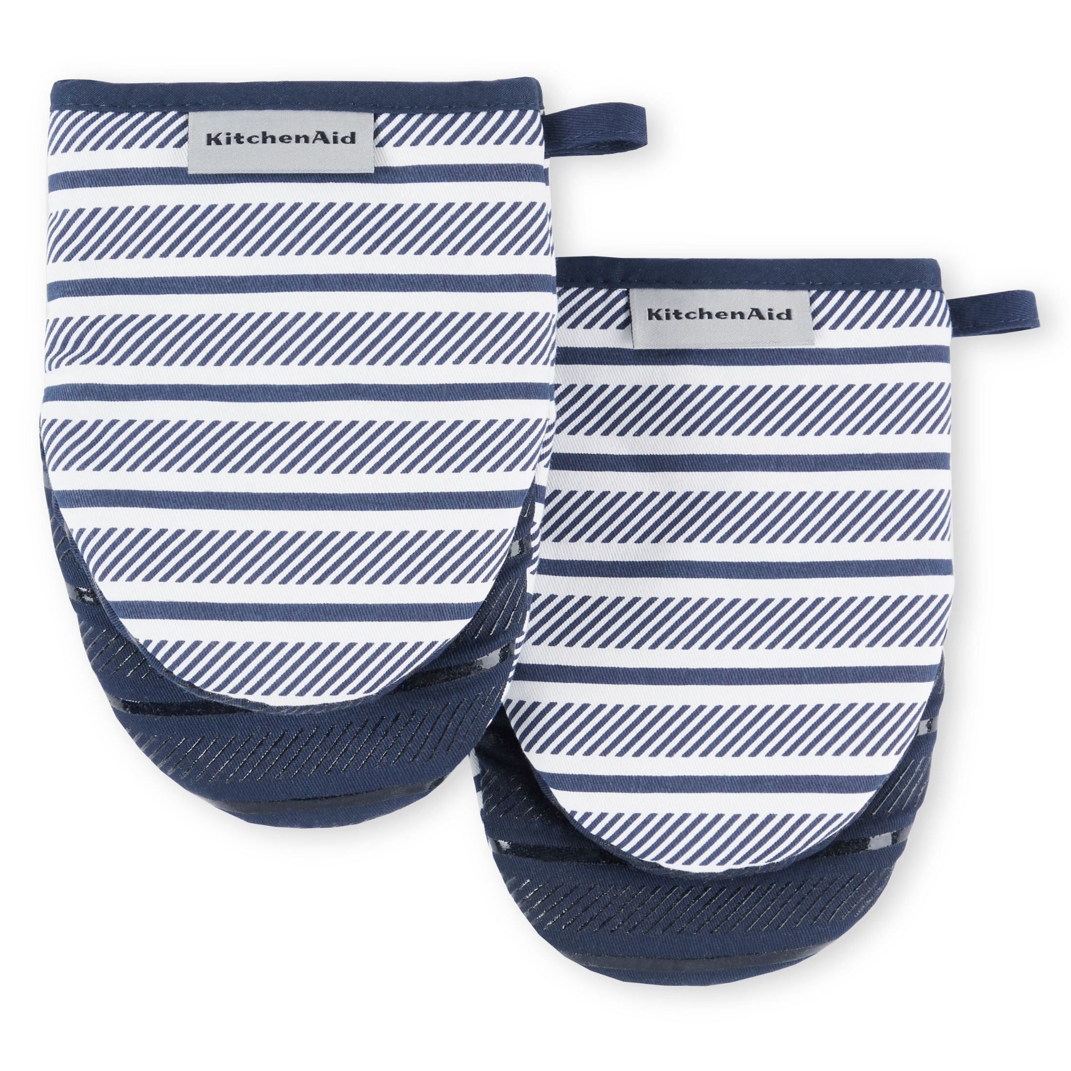 KitchenAid Albany Mini Oven Mitt 2-Pack Set, Ink Blue, 5.5"x8 ...