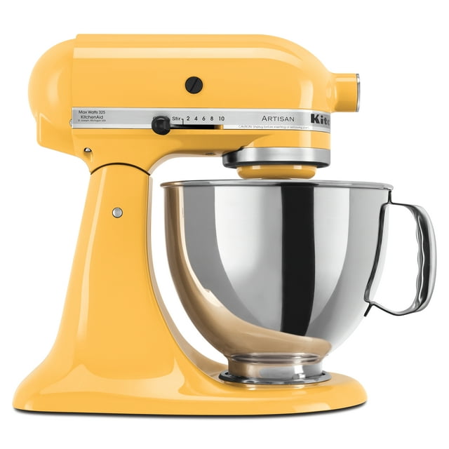 KitchenAid Artisan Series 5 qt Stand Mixer, Buttercup Yellow with Flat ...