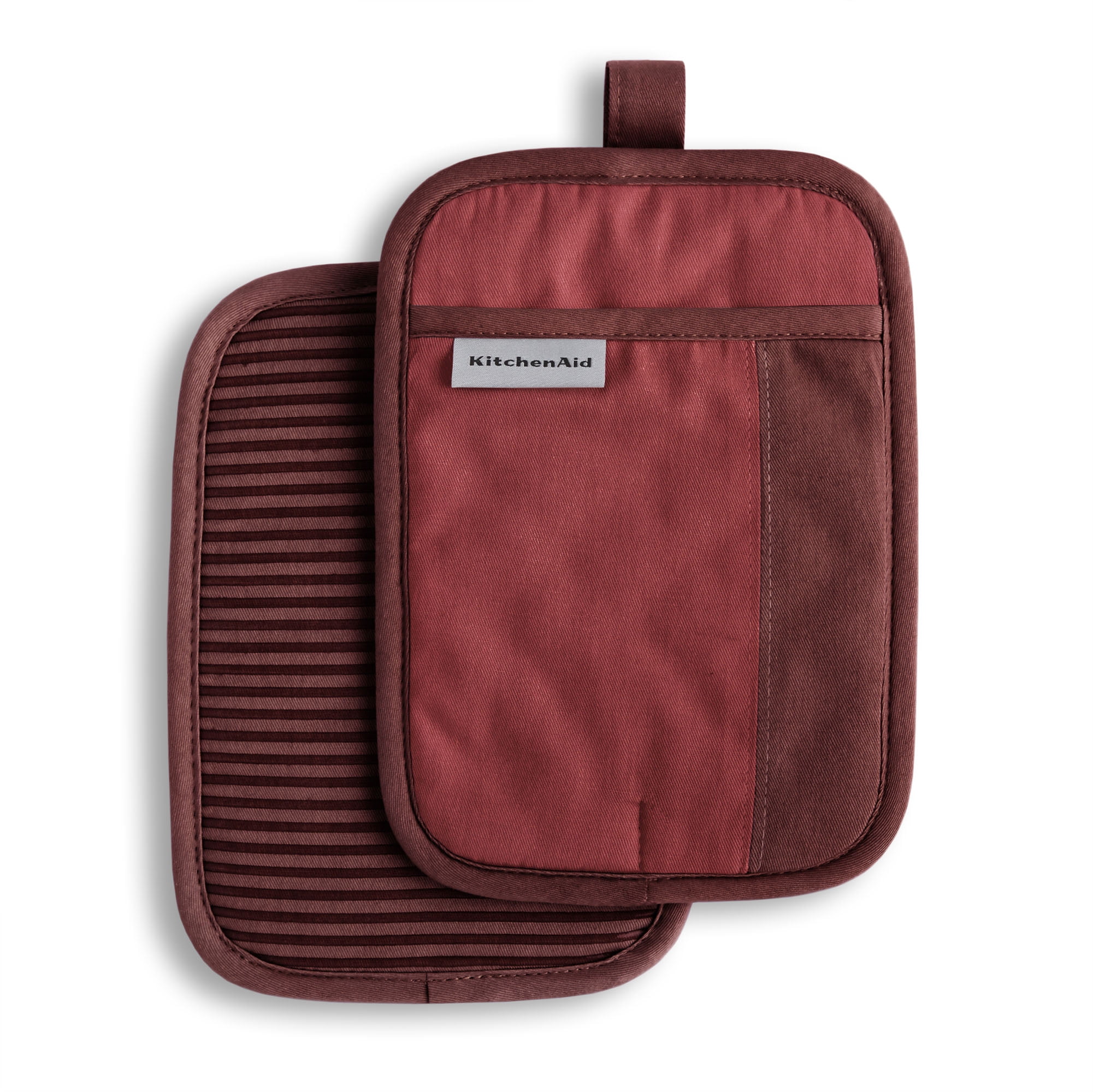 KitchenAid Heavy Duty Two-Tone Pot Holder 2-Pack Set, Smoked Paprika ...