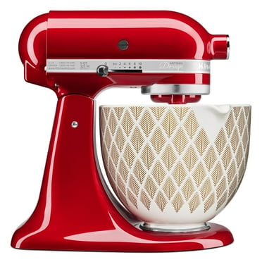 KitchenAid 5 Quart White Gardenia Ceramic Bowl - KSM2CB5P - Walmart.com