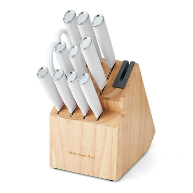 KitchenAid Classic 12-Piece Japanese Steel Knife Set with Block and ...