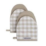 KitchenAid Gingham Mini Oven Mitt 2-Pack Set, Milkshake Tan, 5.5"x8 ...