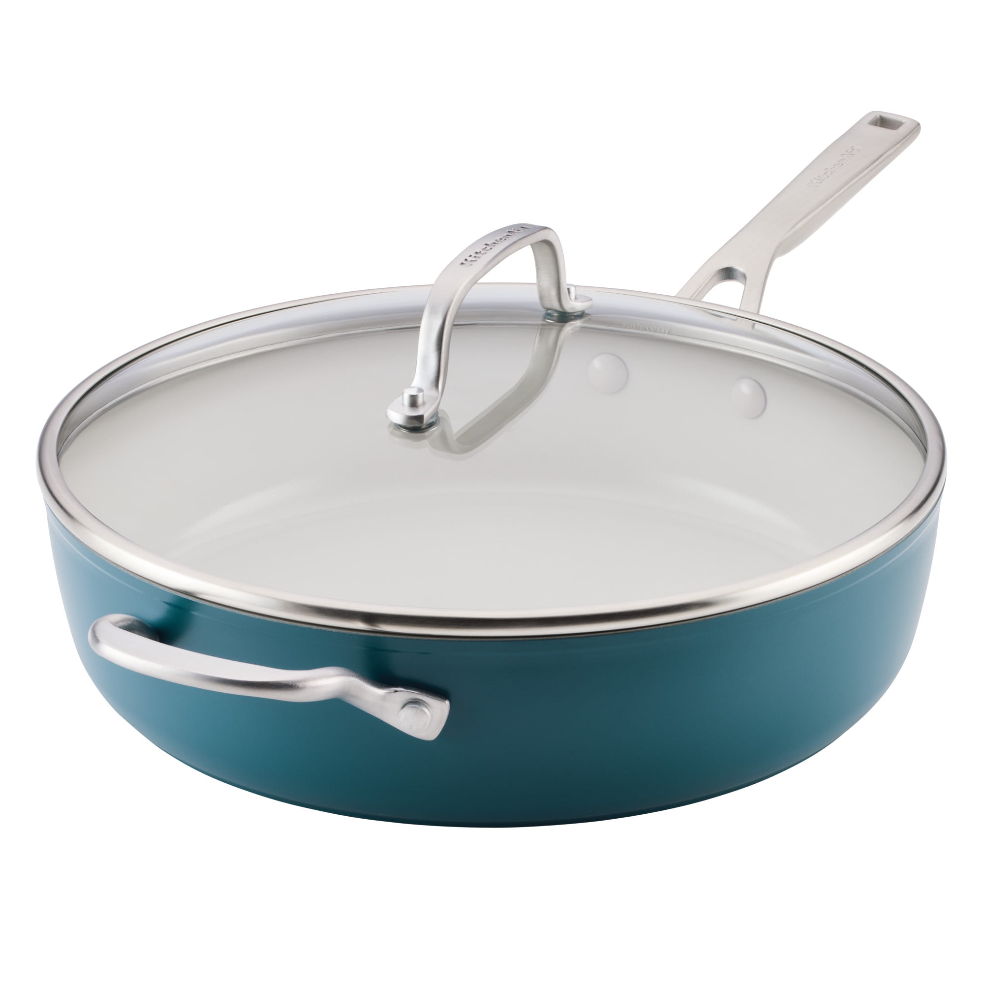 KitchenAid Hard-Anodized 5 Quart Ceramic Induction Saute Pan with Lid ...
