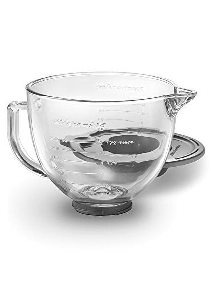 KitchenAid 5-Qt. Tilt-Head Glass Bowl with Handle & Lid, Measurement ...