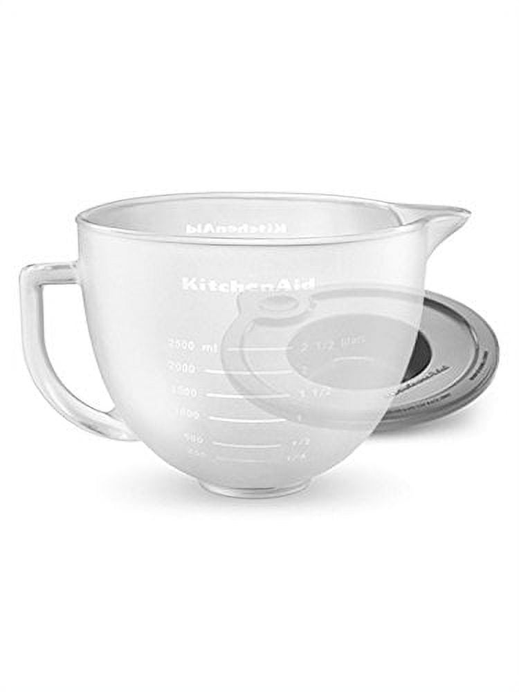 KitchenAid Frosted Glass Bowl, 5-Quart, Measurement Markings, Pouring ...