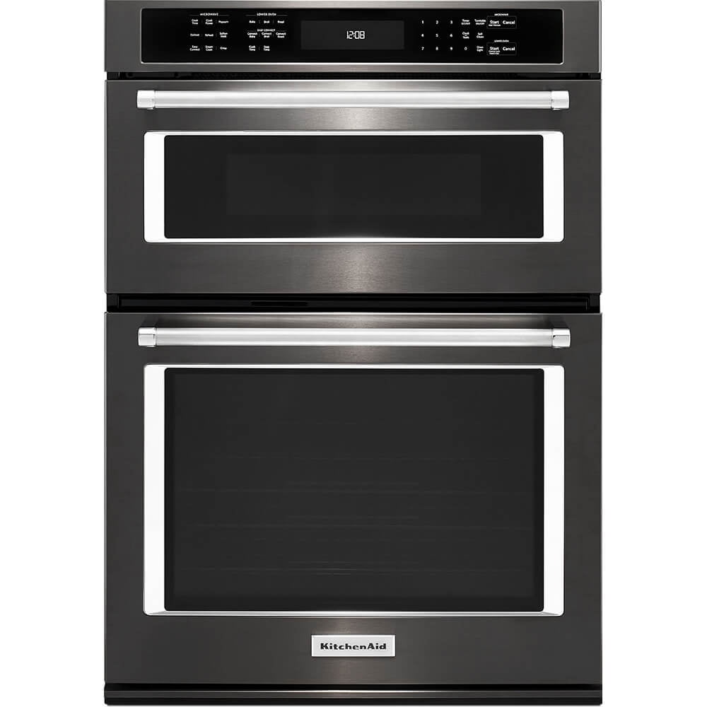 KitchenAid KOCE507EBS 27 inch Black Stainless Convection Combination ...