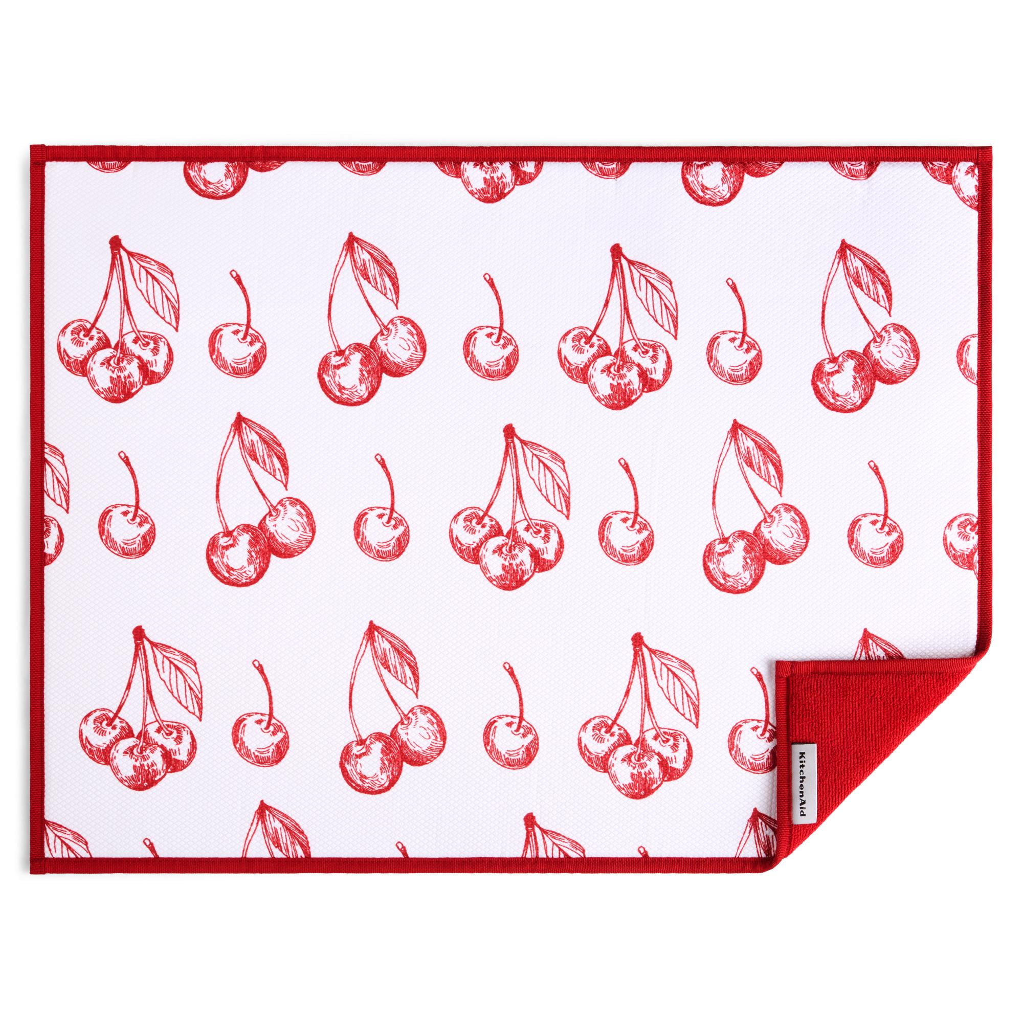 KitchenAid Pique Printed Dish Drying Mat, Multicolored, 18"x24 ...