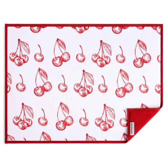 KitchenAid Pique Printed Dish Drying Mat, Multicolored, 18"x24 ...