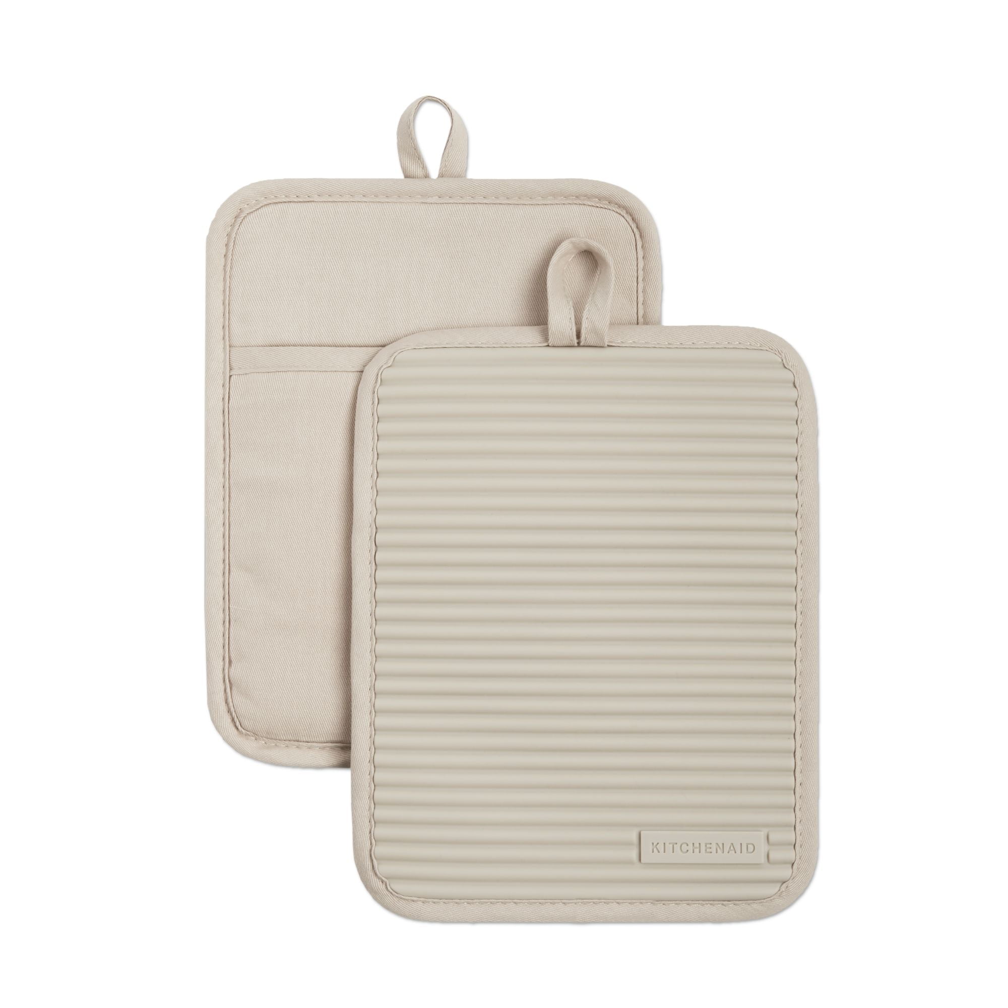 KitchenAid Ribbed Soft Silicone Pot Holder Set, Set of 2 - Walmart.com