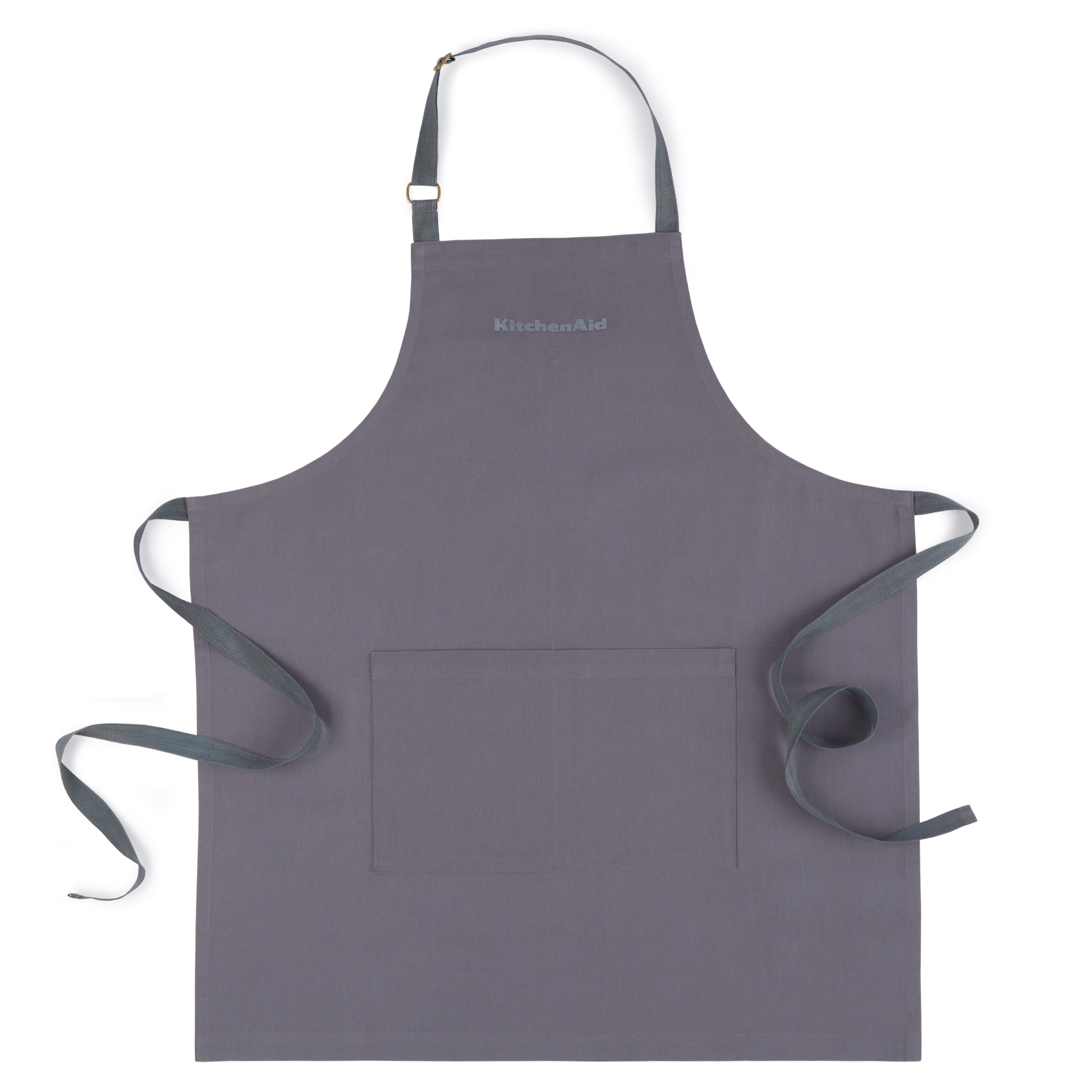 KitchenAid Solid Apron Charcoal Grey 32x28 Cotton with Adjustable ...