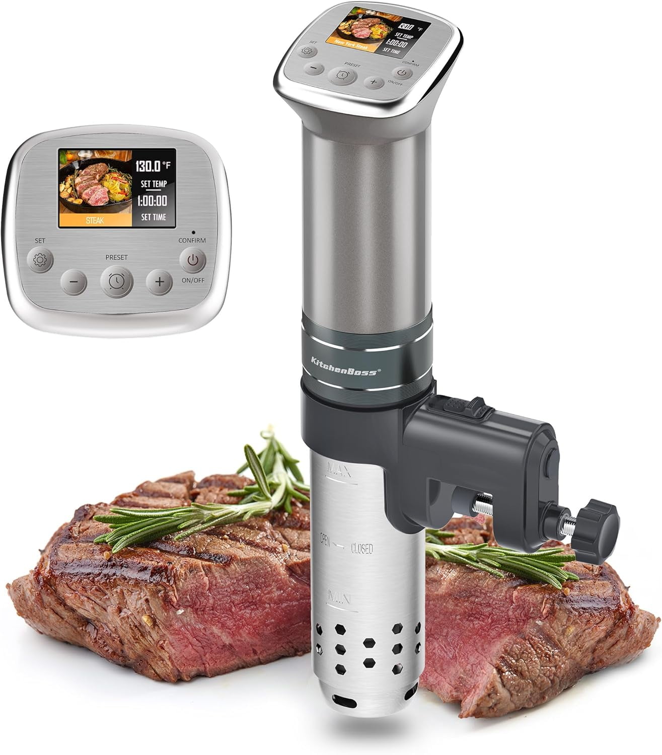 KitchenBoss Sous Vide Cooker Machine: Ultra-Quiet Built-in TFT Recipes ...
