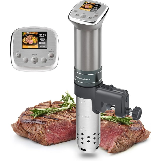 KitchenBoss Sous Vide Cooker Machine: Ultra-Quiet Built-in TFT Recipes ...