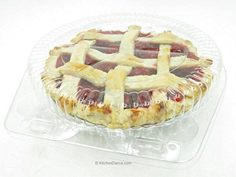 KitchenDance Clear Plastic Clamshell Pie Container with Dome - 6 Inches ...