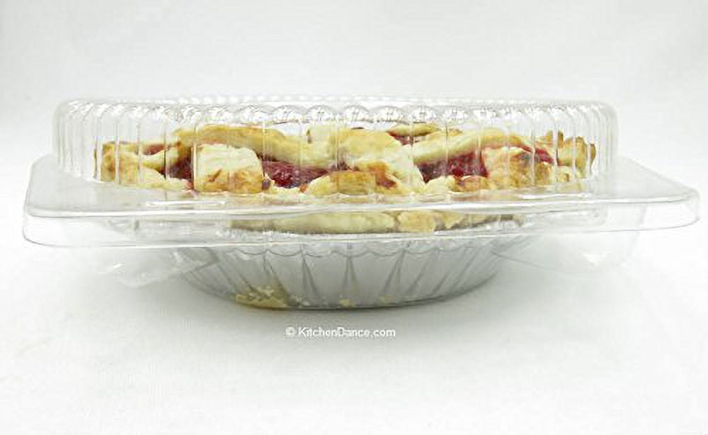 KitchenDance Clear Plastic Clamshell Pie Container with Dome - 6 Inches ...